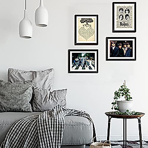 Rock Band Poster - Set of 4 Panels UNFRAMED Vintage Canvas Prints Cool Wall Art 8*10" Music Posters Band Posters Dictionary Inspirational Wall Art Beatles Gifts for Men Women Music and Rock N Roll Fans