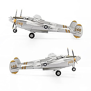 RoofWorld 1/72 Scale Replica Fighter Airplane Military Aircraft Model P-38 Fighter Lightning WWII Model Plane USA Army Military Models Collection