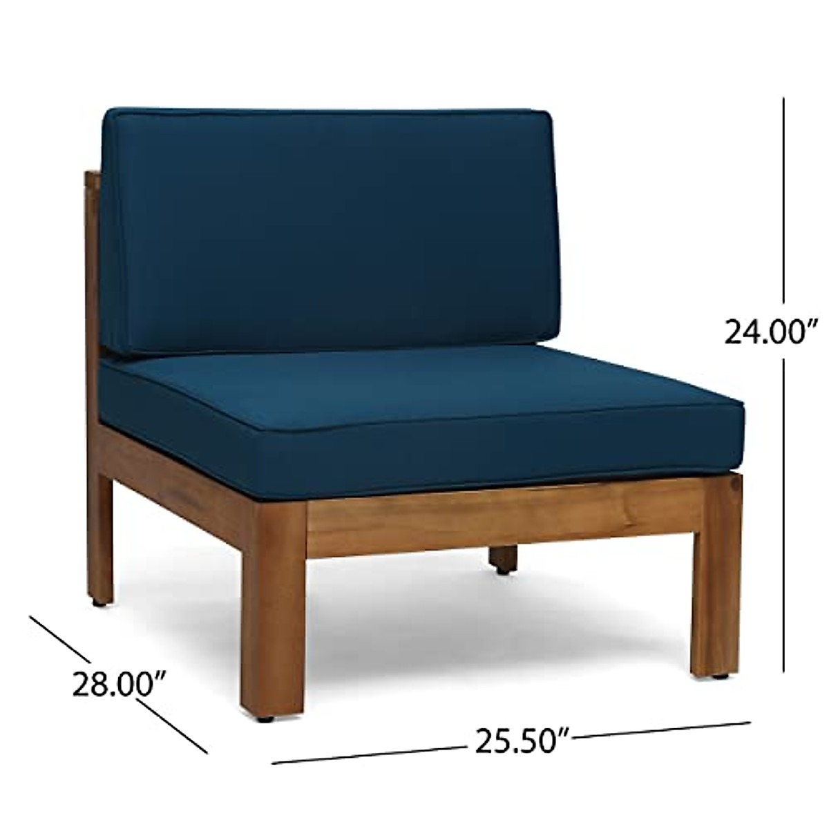 Christopher Knight Home Mamie Outdoor Acacia Wood 5 Piece Sofa Set, Teak Finish, Dark Teal