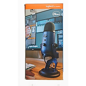 Logitech for Creators Blue Yeti USB Microphone for Gaming, Streaming, Podcasting, Twitch, YouTube, Discord, Recording for PC and Mac, 4 Polar Patterns, Studio Quality Sound, Plug & Play-Midnight Blue
