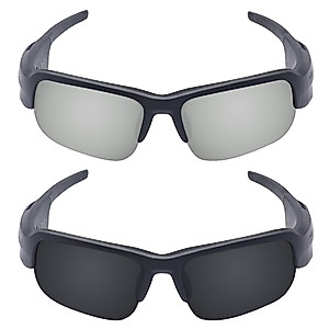 Galvanic Replacement Lenses for BOSE Tempo Sunglasses - Chrome + Black Polarized - Combo Pack