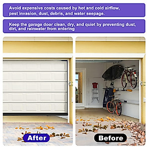 Garage Door Seal,Garage Door Bottom Weather Seal,Weatherproofing Garage Door Seals Replacement Overhead P-Bulb Garage Door - 16FT