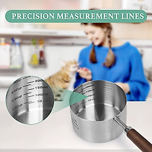 FAFAFLYER Dog-Cat Food-Scoop Measuring-Cup - 304 stainless steel material.1-Cup capacity. Precision scale measurements