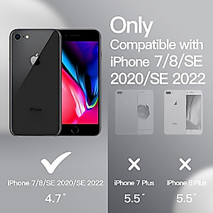 JETech Silicone Case for iPhone SE 3/2 (2022/2020 Edition), iPhone 8 and iPhone 7, 4.7-Inch, Silky-Soft Touch Full-Body Protective Case, Shockproof Cover with Microfiber Lining (Black)