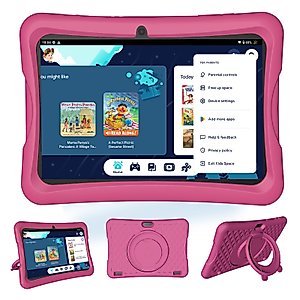 10" Kids Tablet Android 13.0, 4GB RAM+64GB ROM, Learning Tablets for Toddler Children Teen, WiFi-6, 2Ghz CPU, 2.4G/5G, Dual Camera, 10.1'' IPS HD Screen, Family Link, 8000mAh Battery, 2-Year Warranty