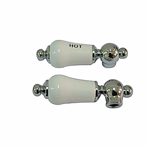 Kingston Brass CCPL1H Porcelain Lever Handle with Hot Index - Polished Chrome