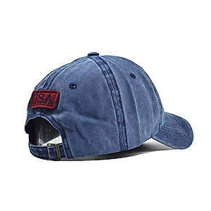 XibeiTrade USA Flag Honor Cotton Baseball Cap Men Women Sports Outdoor Casual Hat (Black)