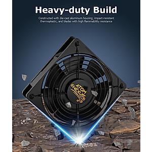 ATOM NEXUS AC Axial Fan AN1225, 120V Computer Fan with AC Plug, Quiet Muffin Fan, 120mm x 25mm Computer Cooling Fan for DIY Cooling Ventilation Exhaust Projects