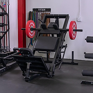 Titan Fitness Plate-Loaded Linear Leg Press and Hack Squat Machine, Rated 875 LB Sled Carriage, Lower Body Specialty Machine