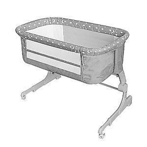 RDHOME Baby Bassinet & Baby Bedside Sleeper, Height Adjustable Portable Infant Cribs for Newborn with Breathable Net Cover, Comfy Mattress,Storage Bag