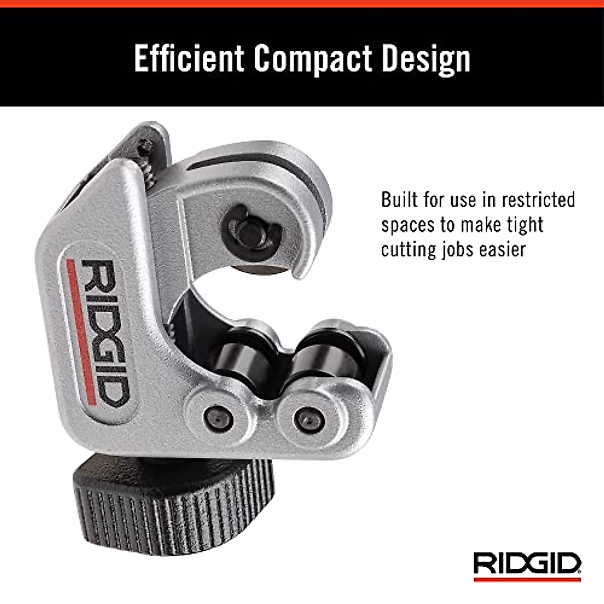 RIDGID 40617 Model 101 Close Quarters Tubing Cutter with 1/4"-1-1/8" Cutting Capacity, Silver
