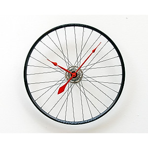 Bike Wheel Clock, Large, Wall, Cyclist, Unique, Steampunk, Decor, Bicycle, spoke, time, gear, cycle, recycle, upcycle, repurpose, reuse,