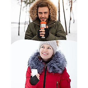 4 Pairs Winter Fingerless Gloves Half Finger Gloves Knit Fingerless Gloves for Women Men Warm Stretchy Mittens for Winter (Black, Dark Blue, Dark Gray, Light Gray)