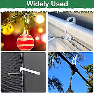 Coideal Christmas Light Clips Outdoor - 200 Pcs White Plastic Gutter Hooks Xmas Light Hangers