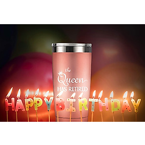 Retired 2023 - Gag Retirement Gifts for Women 2023 - Funny 2023 Retirement Gifts for Coworkers, Friends, Wife, Mom, Teacher, Her, 20 Ounce Insulated Tumbler