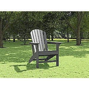 A-ECO LIVING Adirondack Chair, Patio Seating Outdoor Chair, HDPE All-Weather Lifetime Outside Furniture for Patio, Garden, Fire Pit, Deck, Porch, Poolside, Balcony, Beach, Yard, Lawn, Dark Grey