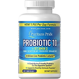 Puritan's Pride 2-pack Of rapid Release Probiotic: From 10 Probiotic Strains, 60 Count (120 Count Total) US