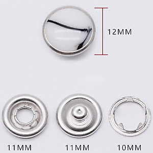 Supvox 50pcs Snap Fastener Kit Classic Rhinestone Prong Ring Snaps for Western Shirt Clothes Popper Studs (Random Color)
