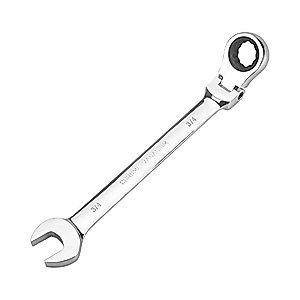 FLZOSPER 3/4 inch SAE Flex-Head Geared Ratchet Wrench,Box End Head 72-Tooth Ratcheting Combination Wrench Spanner