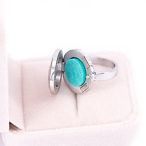 MESINYA New Flower Aromatherapy Ring/ 316L s.Steel Essential Oils Diffuser Locket Ring (Size 9)
