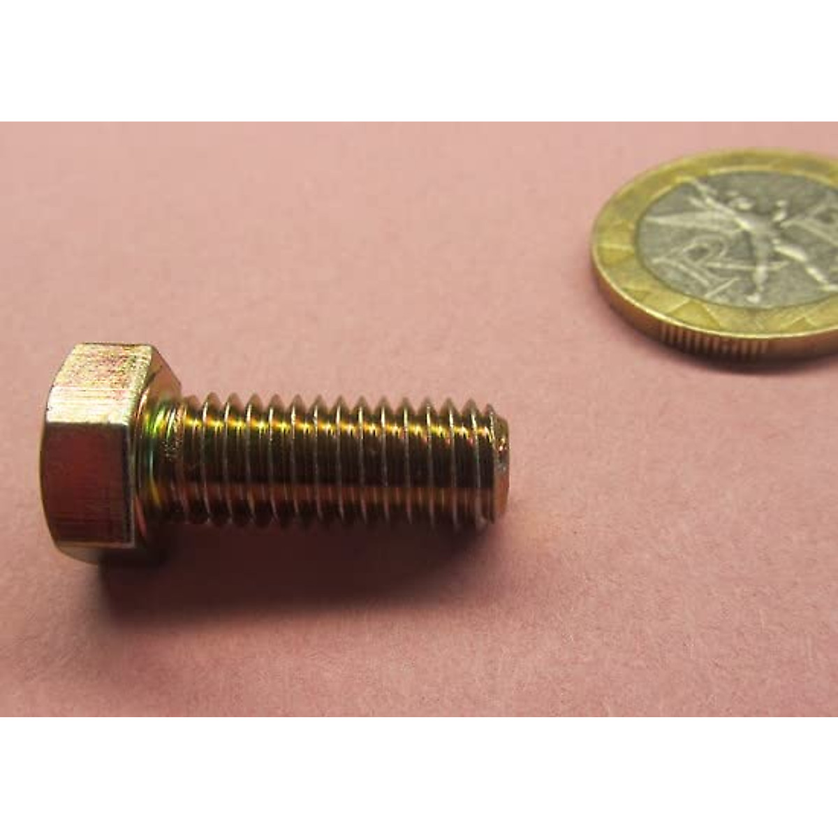 Class 8.8 Yellow Zinc Steel Bolts FT M8 x 1.25 mm x 20 mm Long 10 pcs