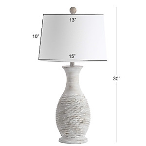 SAFAVIEH Lighting Collection Bentlee Rustic Grey 30-inch Bedroom Living Room Home Office Desk Nightstand Table Lamp Set of 2 (LED Bulbs Included)