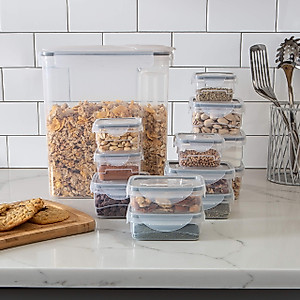 Kitchen Details 26 Piece Food Storage Container Set | 13 Containers and 13 Lids | Airtight | Stackable | BPA Free | Microwave | Dishwasher | Freezer Safe | 5.9L | 402ml | 236ml | 6.4oz | Grey