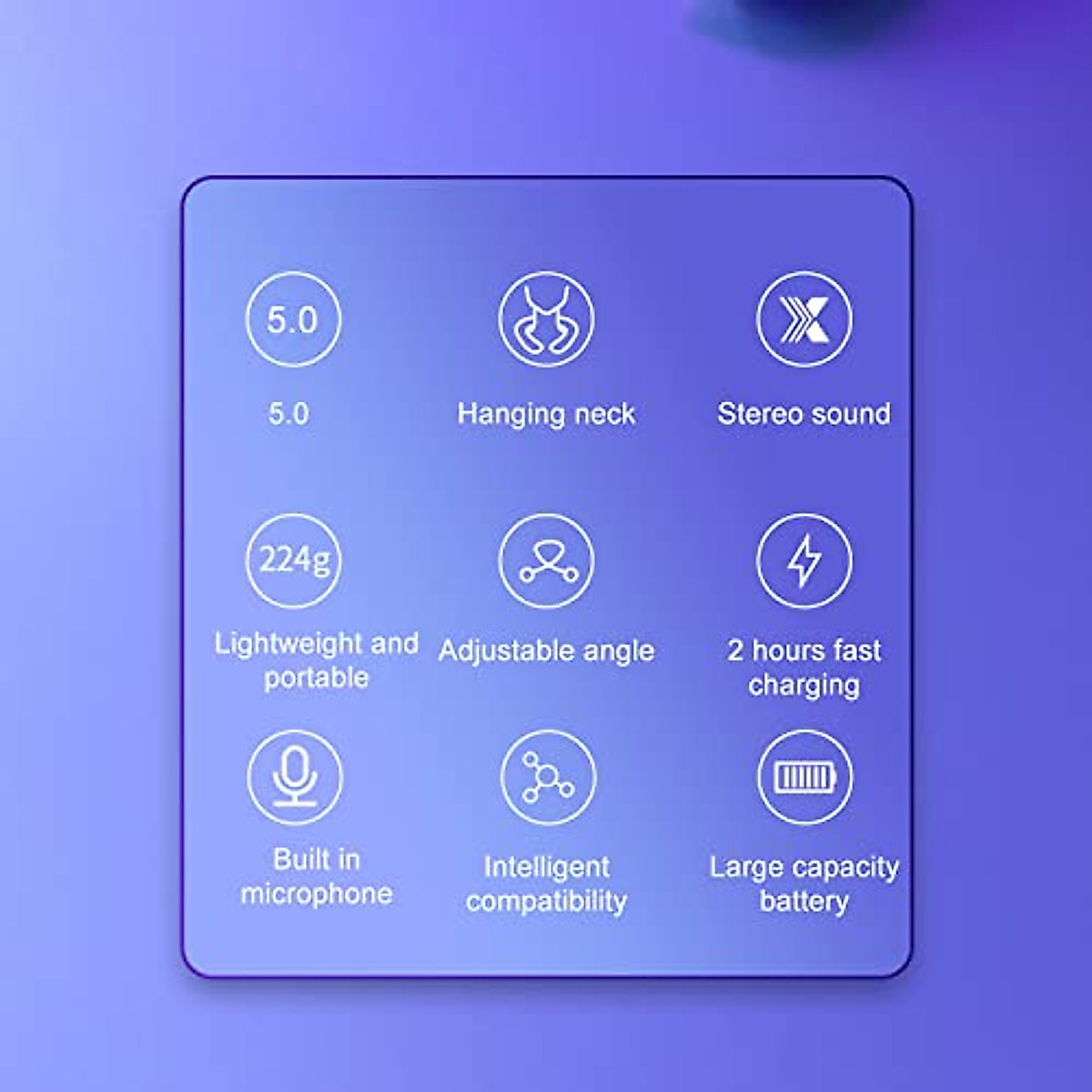 GOWENIC Neckband Portable Bluetooth Speakers, Wireless Wearable Body Speaker, Neck Speaker True 3D Stereo Sound with 3W x 2 Speaker System for Home Sport Outdoor