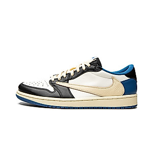 Nike Men's Air Jordan 1 Low OG Sp Travis Scott X Fragment, Sail/Black/Military Blue/Shy P, 7.5