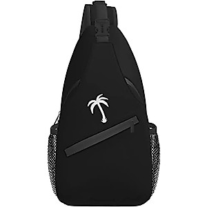 Palm Tree Slanted Sling Bag Crossbody Daypack Travel Hiking Mini Fashion Shoulder Backpack for Men Women Kids