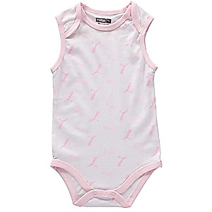 PUMA Baby Girls' Short Sleeve 5-Pack Bodysuit (12 Months, Chalk Pink)