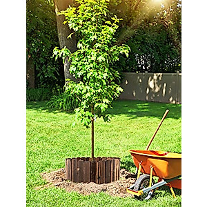 Garden Wooden Fence - Wood Garden Edging Border Anti-Corrosive Wood Landscape Border Edging with a Pair of Gloves for Gardens Lawns Balconies Courtyards Planting Fences - 7.9in × 3.9ft