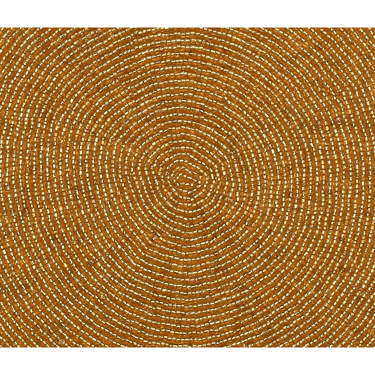 Life By Cotton Farmhouse Beaded Placemats for Dining Table- 13 inch Dia Off White, Beaded Placemats Round for Dining Table, Occasional Decoration and Family Parties Celebrations,Set of 2