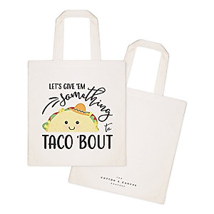The Cotton & Canvas Co. Let's Give Em Something To Taco 'Bout Reusable Grocery Bag and Farmers Market Tote Bag