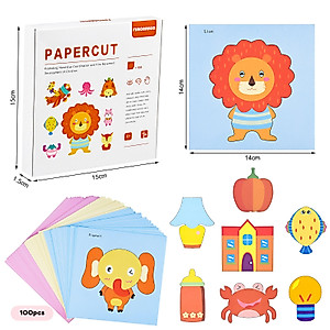 ASTARON 2 Kids Safety Scissors with 100 Pcs Paper Cutting for Paper Craft Supplies, Kids Preschool Training Scissors, Art Craft Plastic Scissors for School Supplies and Scrapbooking Supplies