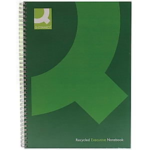 Q-Connect Wirebound A4 Hardback Recycled Notebook 160 Pages - Green, Pack of3