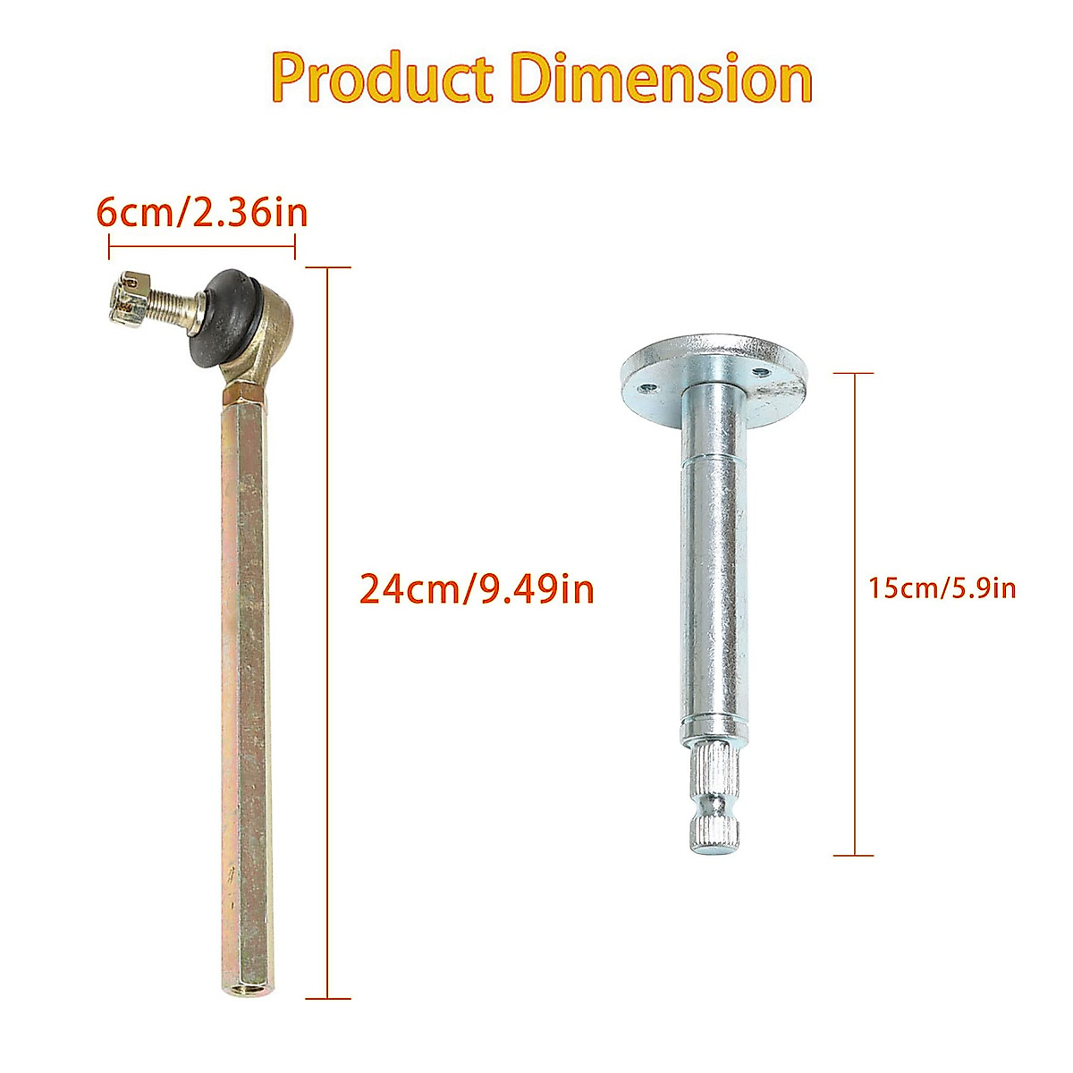 WFLNHB Steering Wheel Steel Kit Gear Rack Pinion Adjustable Shaft Set Replacement for 110cc Go Kart