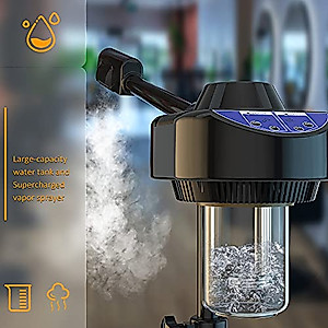 Professional Ionic Facial Steamer – Hot Mist Steam Machine for Salon Spa Home Use Aromatherapy Face Steamer for Facial with Ozone for Moisturized Skin Cleans Pores Makes Skin Fir (08A Black)