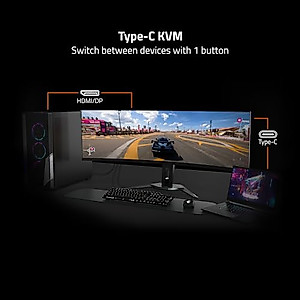 GIGABYTE M28U-AE Arm Edition 28" 144Hz 2160P UHD-KVM Gaming Monitor, 3840 x 2160 4k SS IPS Display, 1ms (GTG) Response Time, 94% DCI-P3, HDR Ready, FreeSync Premium Pro