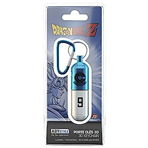 ABYSTYLE Dragon Ball Z 3D Blue Capsule Corp Aluminum Keychain 3.3" x 1" Unscrewed Store Cash Anime Manga DBZ Accessories