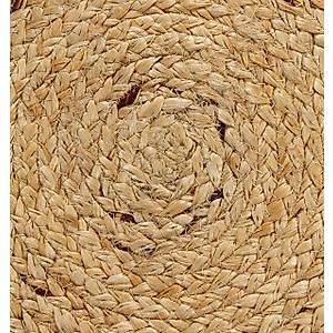 MORE Jute Hand Braided Placemats Set of 6 | 15 Inches Round Tablemats for Kitchen Dining Table Top Rug Mats & Dinner Table Plate Pads Mates | Rustic Natural Fiber Vintage Rugs Mat, Natural Beige