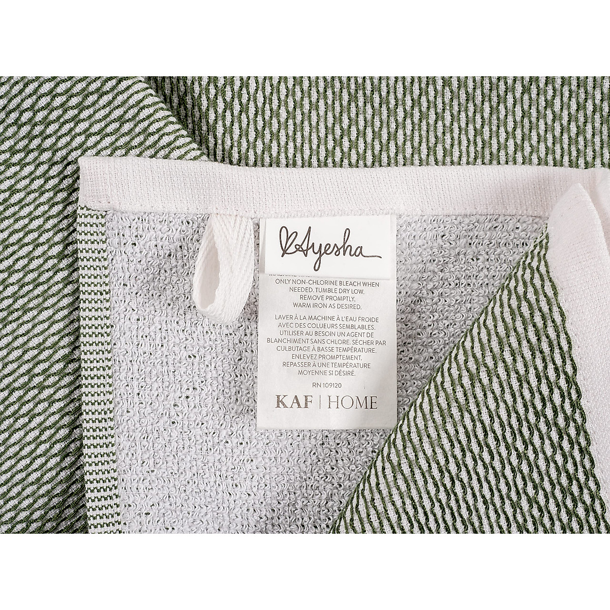 KAF Home Ayesha Curry Mixed Utility Kitchen Towel Set | Set of 6 Mixed Terry Kitchen Towels | Absorbent Kitchen Towels Perfect for Spills, Drying Dishes, Cooking, and Any Household Mess (Green)