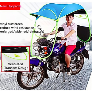 YUANXIN Motorcycle Awning Canopy E-Bike Carport Awning Canopy Storage Motorcycle Rain Shelter Transparent Umbrella Carport (Blue)
