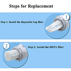 Aolleteau A-50463 A-50728 Filter Compatible with Makita Cordless Vacuums XLC02RB1W, XLC02ZB, CL070D, CL100D, CL106FD, CL110D, CL140FD, CL141FD, CL180FD, CL181FD (2 Pack HEPA & 6 Pack Cloth Filter)