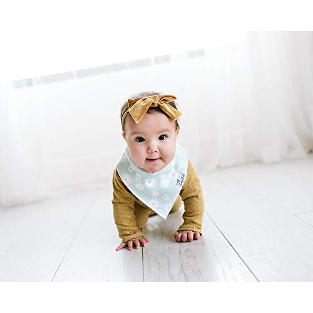 Copper Pearl Baby Bandana Drool Bibs for Drooling and Teething 6 Pack Gift Set For Girls “Sunny Set