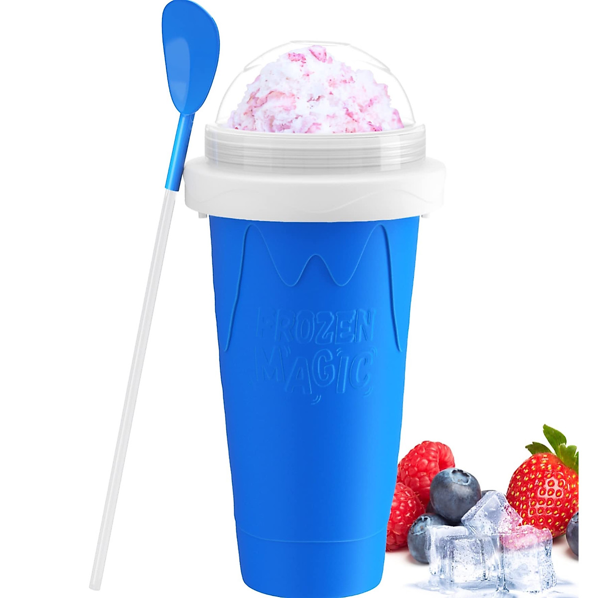 RAUMAXE Slushy Maker Cup, Slushy Cup Maker Ice Cup Frozen Magic Squeeze Cup Slushie Cup Tik Tok Cooling Maker Cup Freeze Mug Silicone Milkshake Smoothie Mug