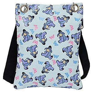 Disney Passport Crossbody Bag Eeyore Butterfly All Over Print (Light Blue)
