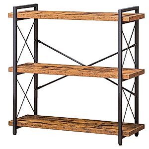 BCLOUDNEST Bookshelf, 3 Tier Book Shelf, Industrial Bookcase for Living Room, Home Office and Kitchen