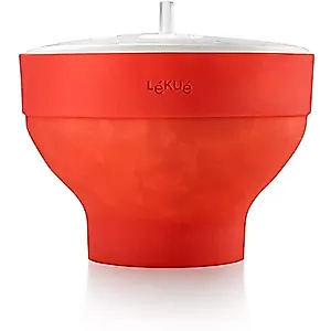 Lekue Microwave Popcorn Popper/ Popcorn Maker, Red