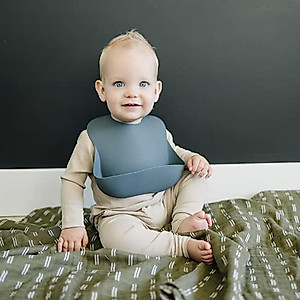 Mebie Baby Silicone Bib, Baby Bibs for Boy or Girl, Adjustable Pocket Bibs for Catching Baby Food Spill